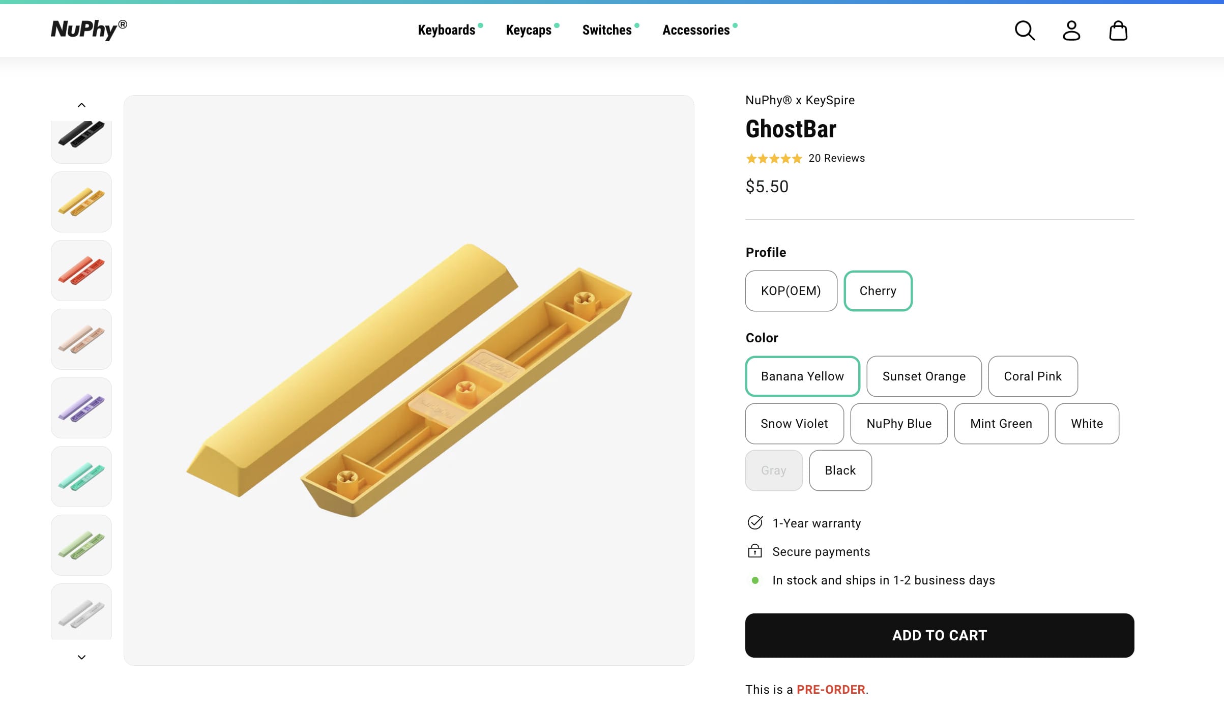 Cherry Profile version of the popular NuPhy Ghostbar is now available!